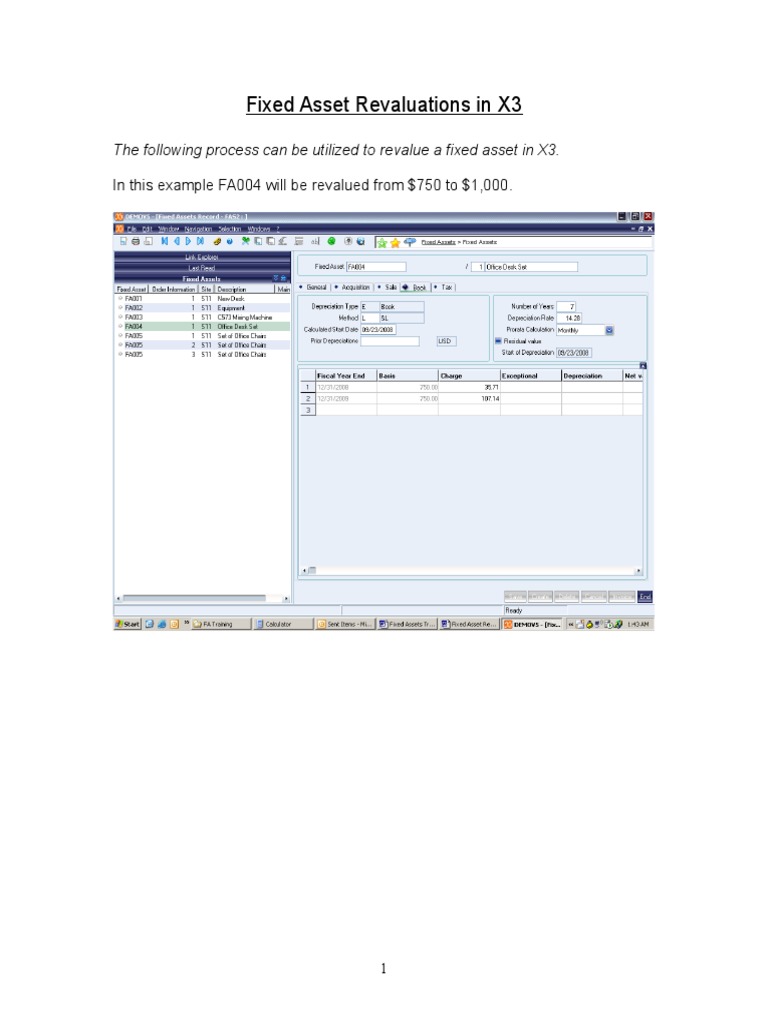 Sage X3 User Guide Fixed Asset Revaluations In X3 Pdf