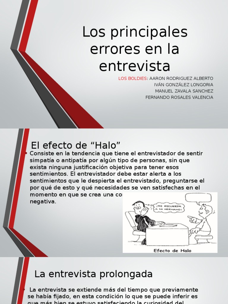 Errores Comunes en Entrevistas Laborales | PDF | Temor | Conceptos ...