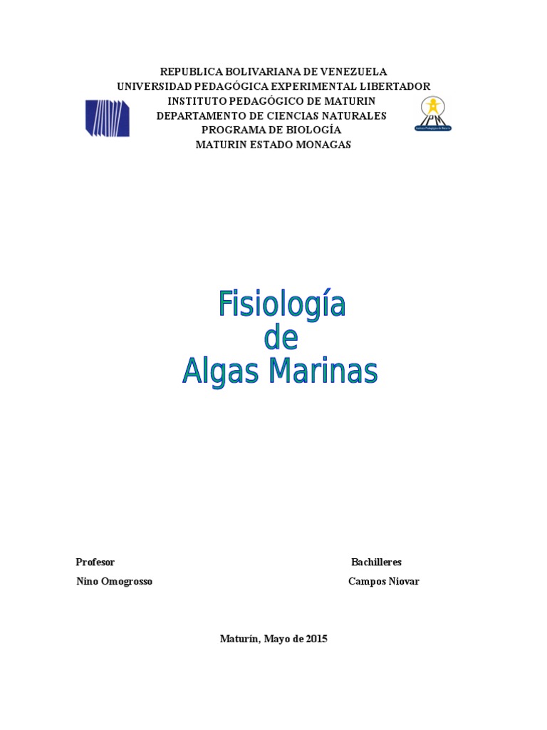 Fisiologia de Las Algas Marinas | PDF | Algas | Plantas