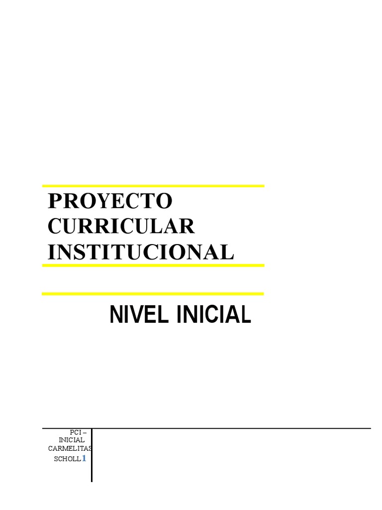 Modelo Pci Nivel Inicial | PDF | Aprendizaje | Evaluación