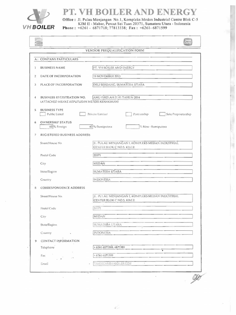 Vendor Prequalification Form | PDF | Business