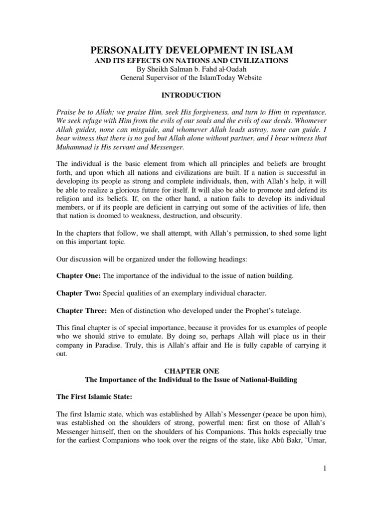 Personality Development in Islam | PDF | Muhammad | Hadith