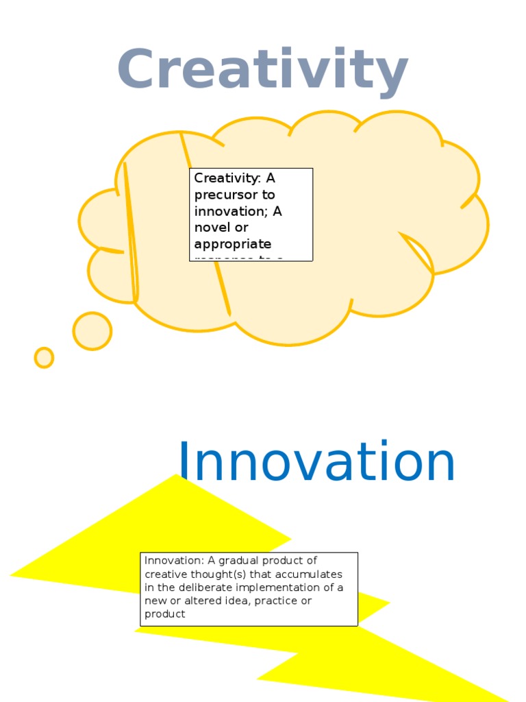 Creativity: Creativity: A Precursor To Innovation A Novel or ...