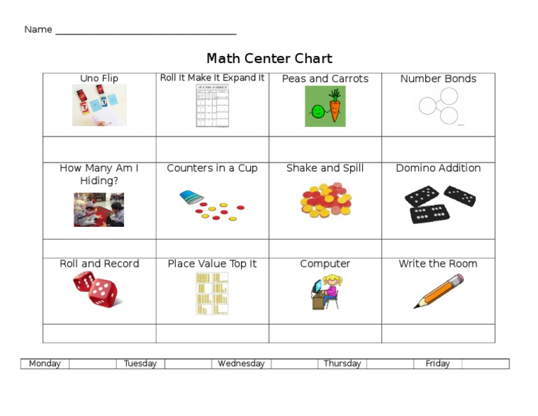 Math Center Chart: Peas and Carrots Number Bonds | PDF