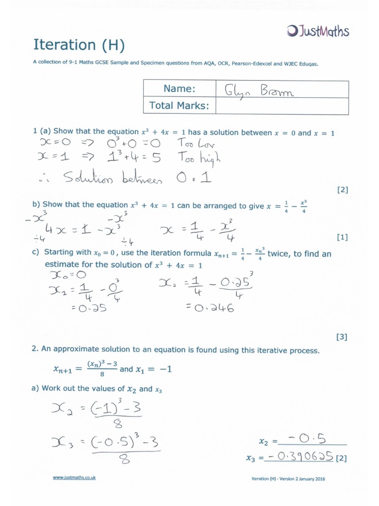 Algebra H Iteration v2 SOLUTIONS | PDF