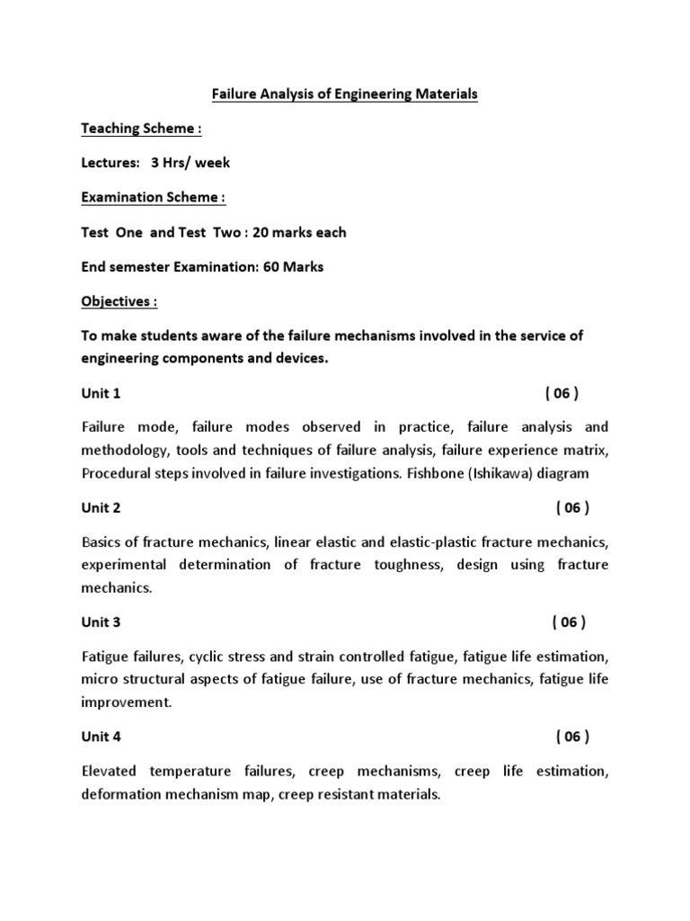 Failure Analysis of Engineering Materials | PDF