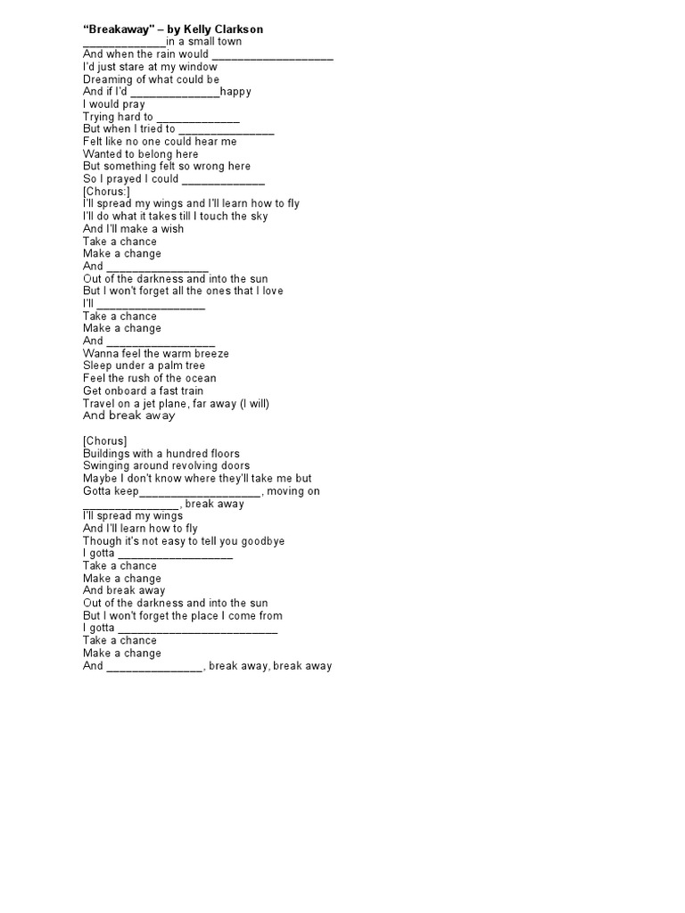 Breakaway Lyrics | PDF