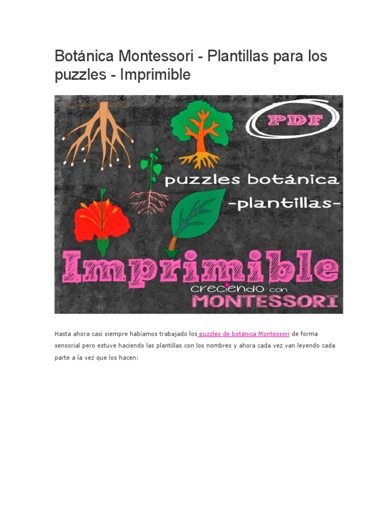 Botánica Montessori | PDF