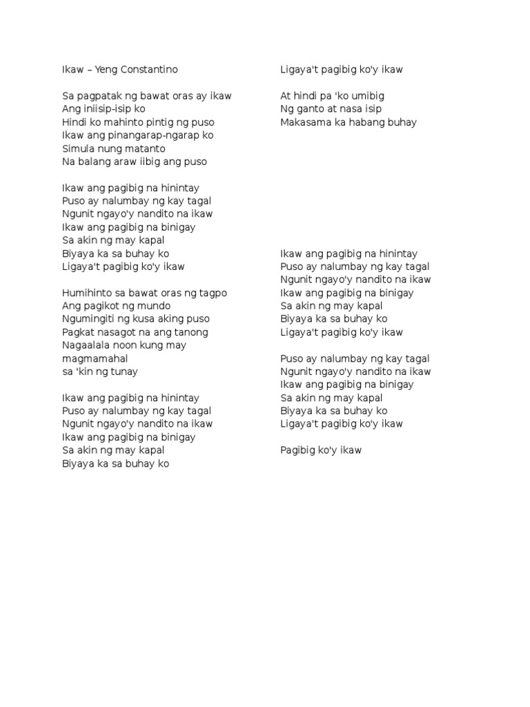Ikaw Yeng Lyrics | PDF