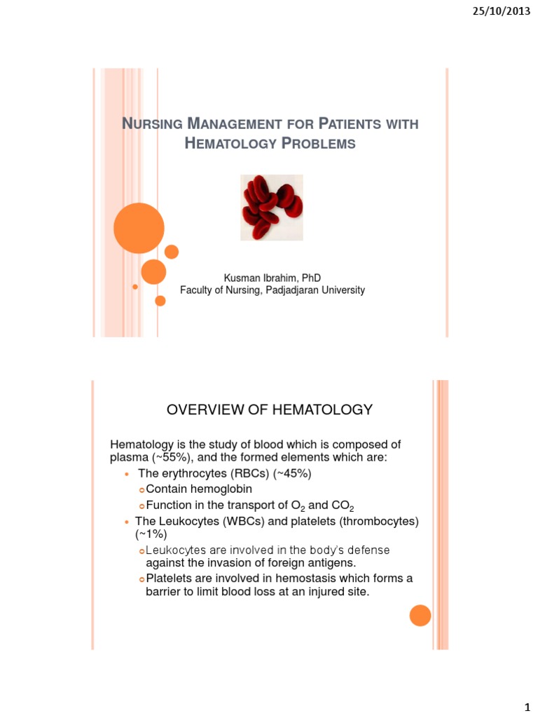 Nursing Management for Patients with Hematology Problems.pdf | Anemia ...