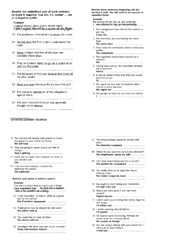 Advanced Learners' Grammar | PDF