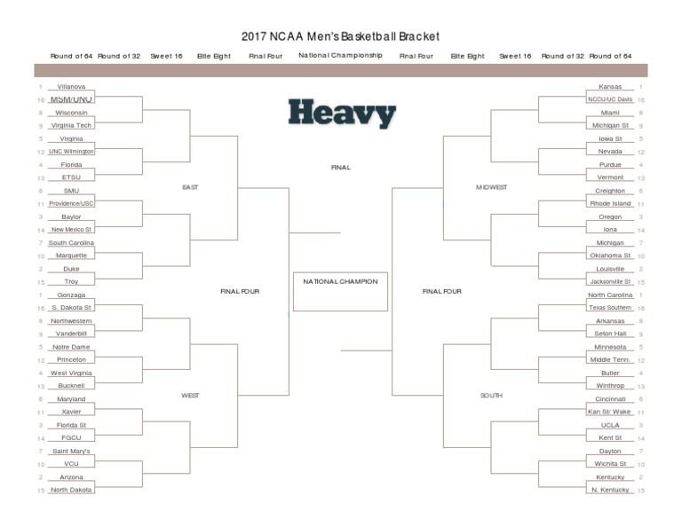 Heavy Printable Bracket 2017 | PDF | Ncaa Division I Fbs Football ...
