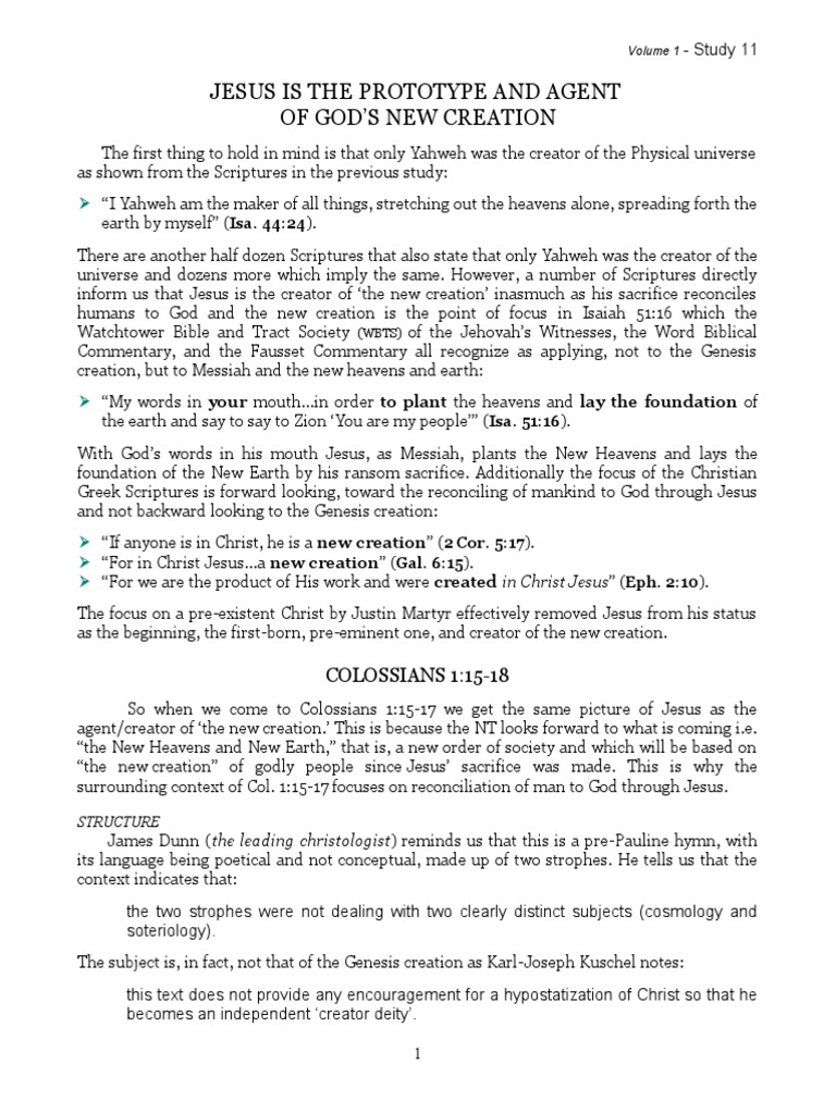 Jesus is the Agent of God's New Creation | PDF | Genesis Creation Narrative | Psalms