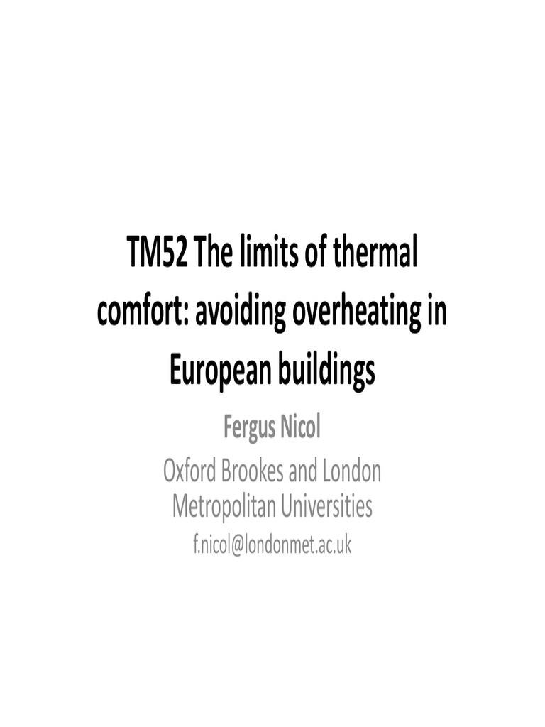TM52 The Limits of Thermal Comfort Cardiff | PDF | Building Engineering ...