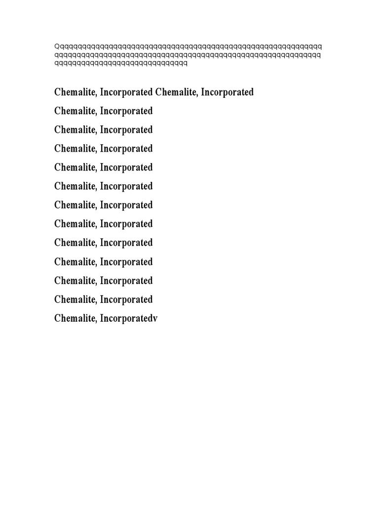 Chemalite, Incorporated | PDF