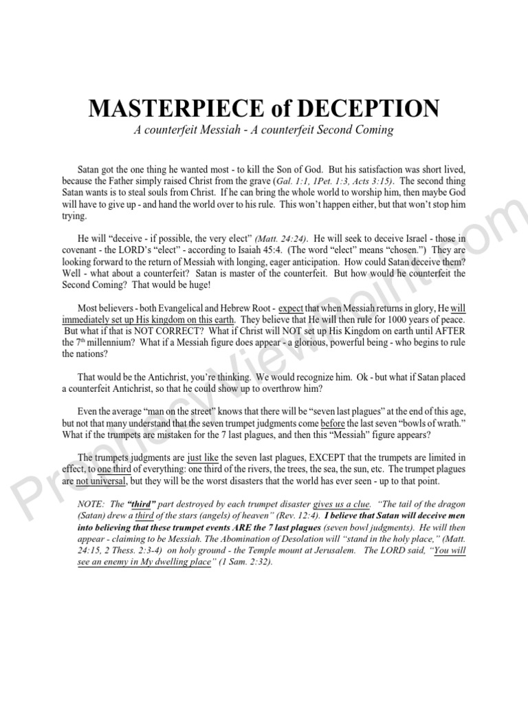 8-Masterpiece of Deception | PDF | Antichrist | Second Coming