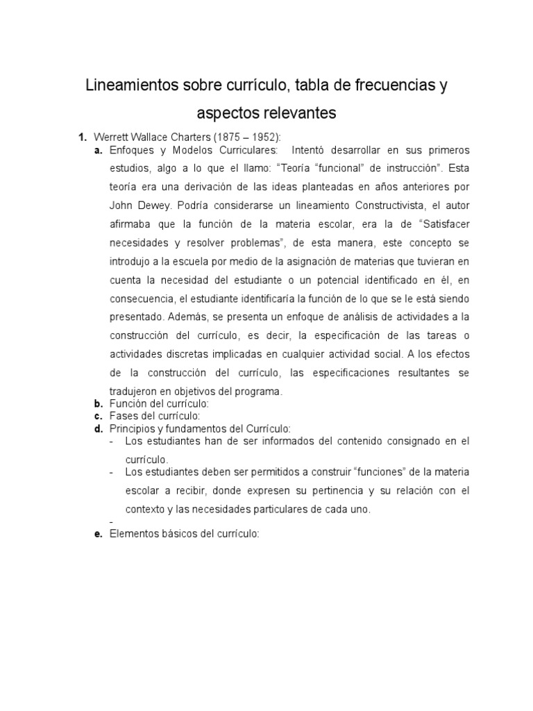 Lineamientos Sobre Currículo | PDF