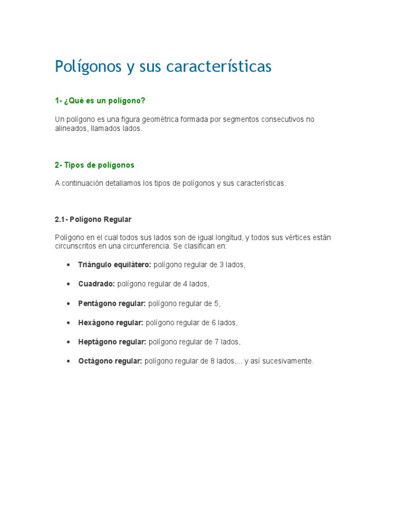 Polígonos y Sus Características | PDF | Polígono | Geometría Convexa