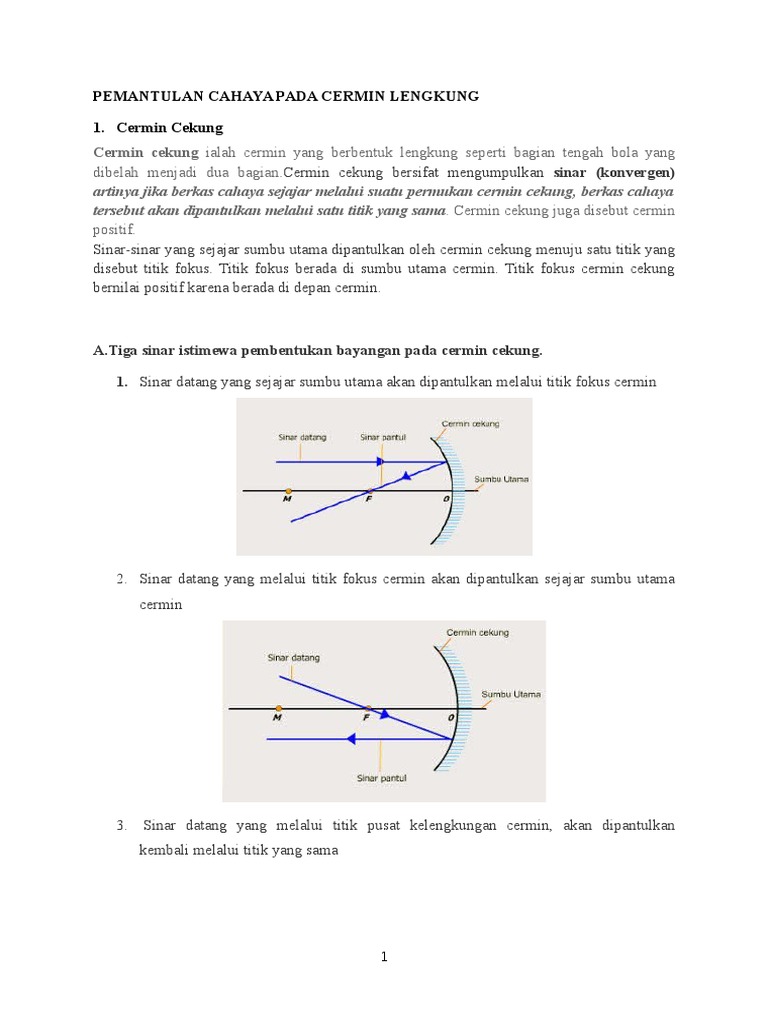 Pemantulan Cahaya pada Cermin Cekung | PDF | Sains & Matematika