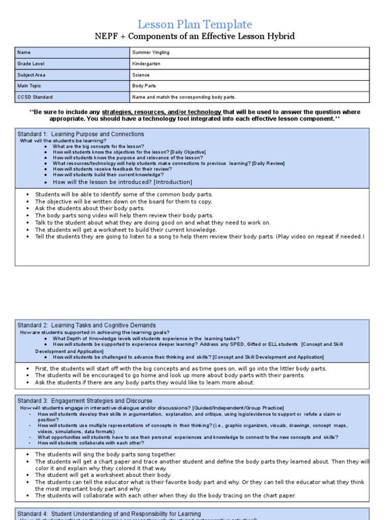 Lesson Plan Nepf 3 | PDF | Lesson Plan | Education Theory