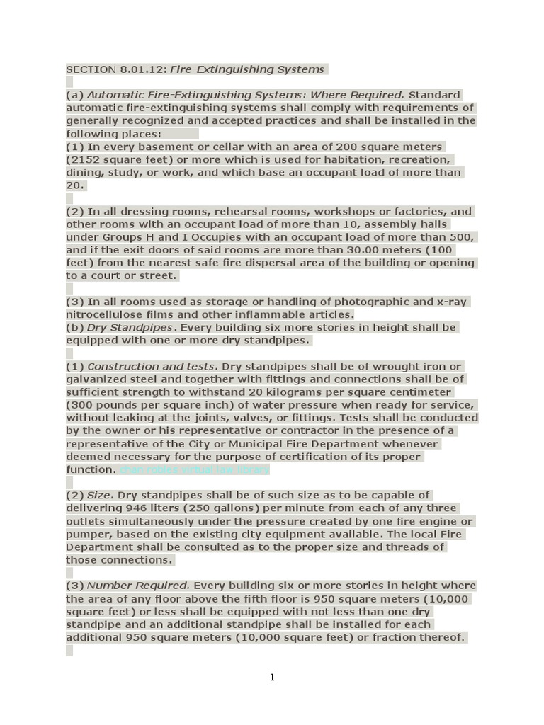 RA 6541 National Building Code of The PH StandPipe | PDF | Basement ...