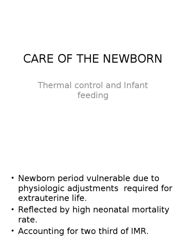 Care of The Newborn | PDF | Infants | Breastfeeding