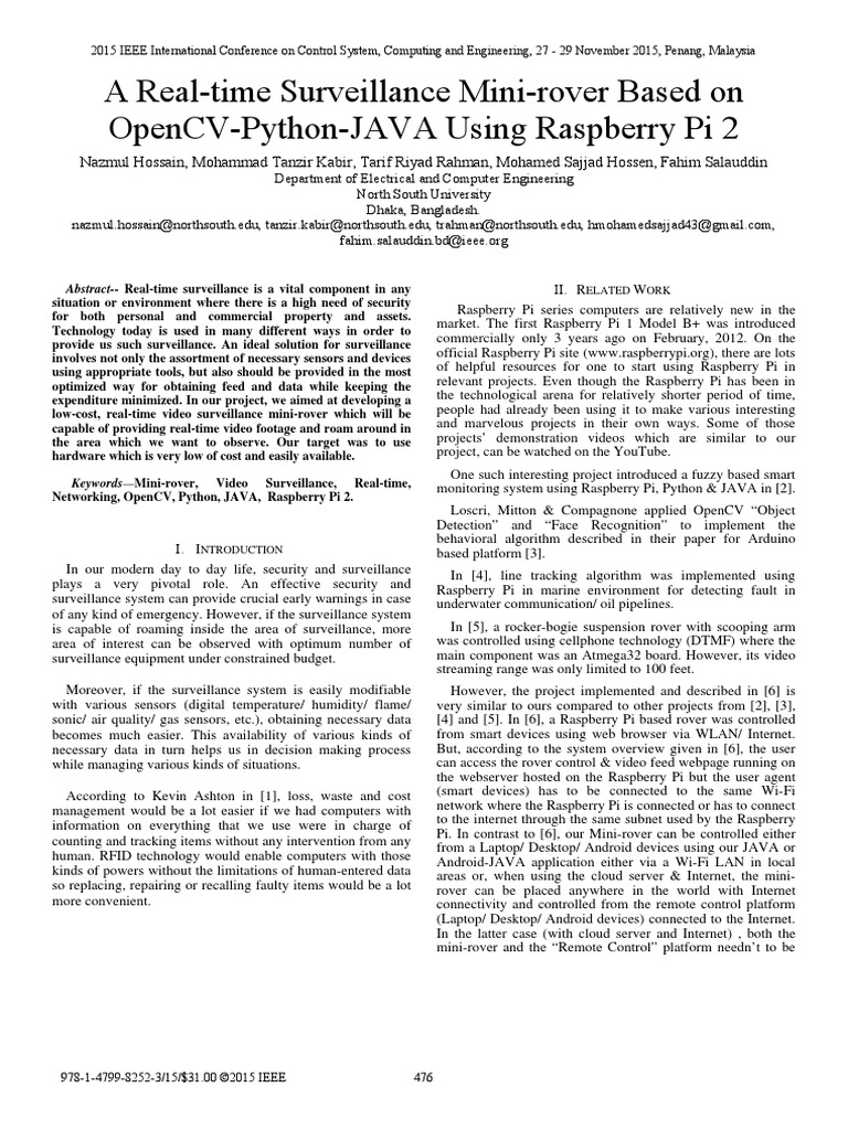 A Real-Time Surveillance Mini-Rover Based On (Nazmul Hossain, 2015 ...