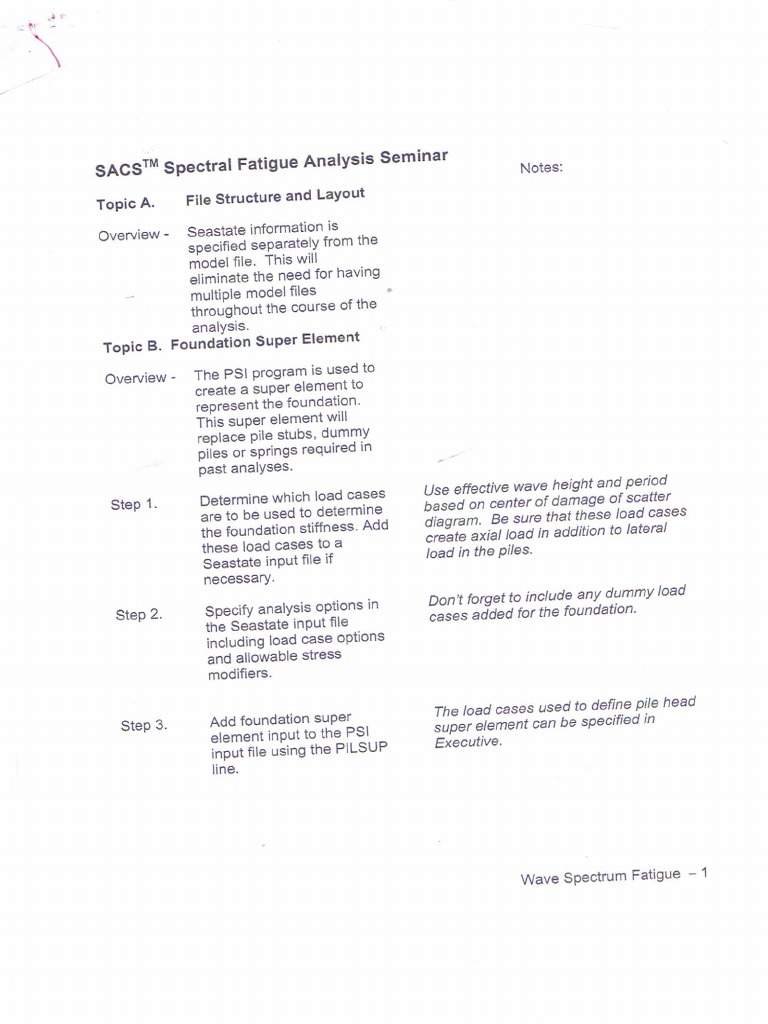 SACS Spectral Fatigue Analysis | PDF