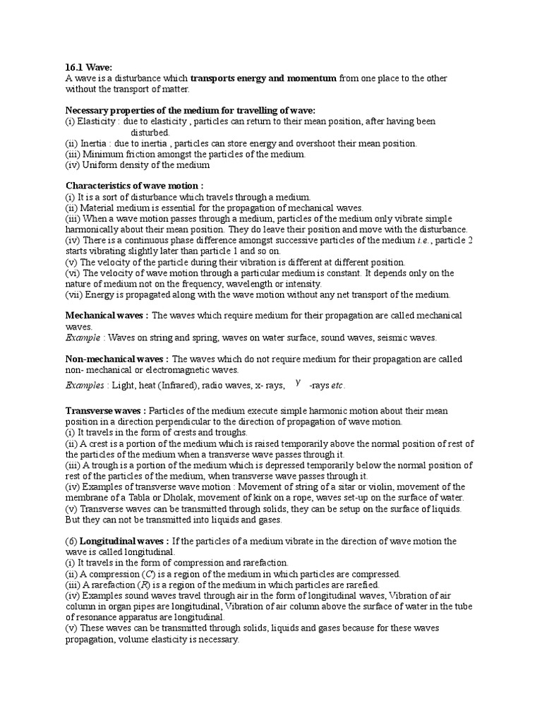 Example: Waves On String and Spring, Waves On Water Surface, Sound ...