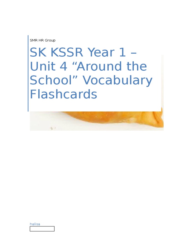 Year 1 School Vocabulary Flashcards | PDF