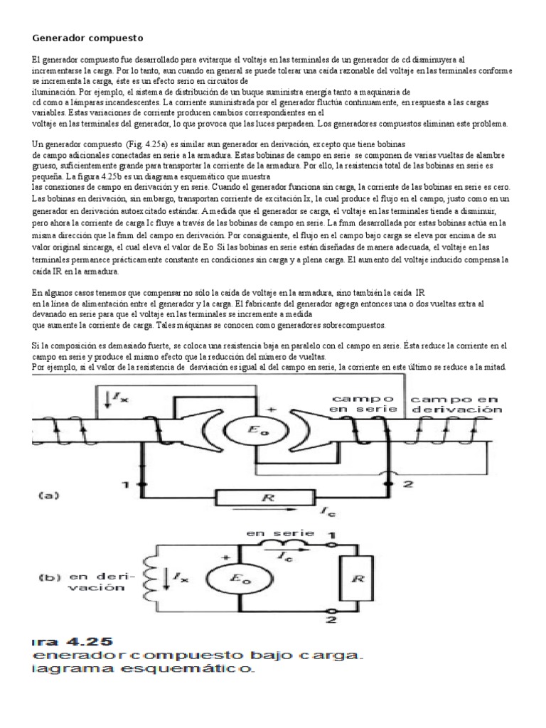 Generador Compuesto (Maquinas Electricas) | PDF | Generador eléctrico | Inductor