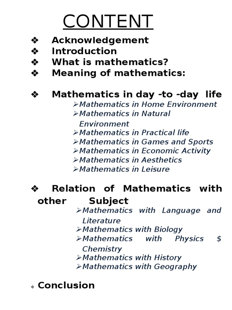 Importance of Mathematics in Daily Life | PDF | Teaching Mathematics ...