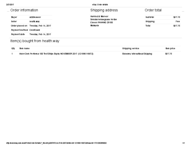 EBay - Order Details2 | PDF