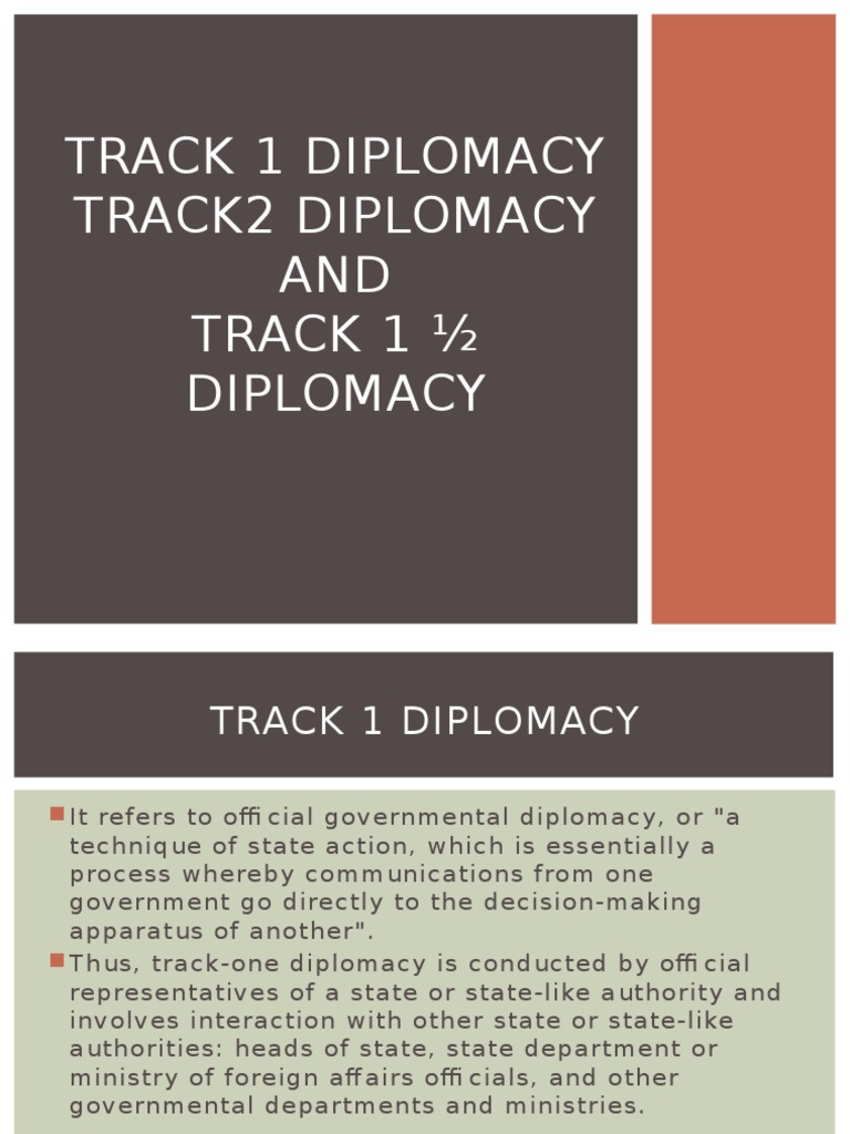 Understanding Track 1 and Track 2 Diplomacy | PDF | Diplomacy | Peace
