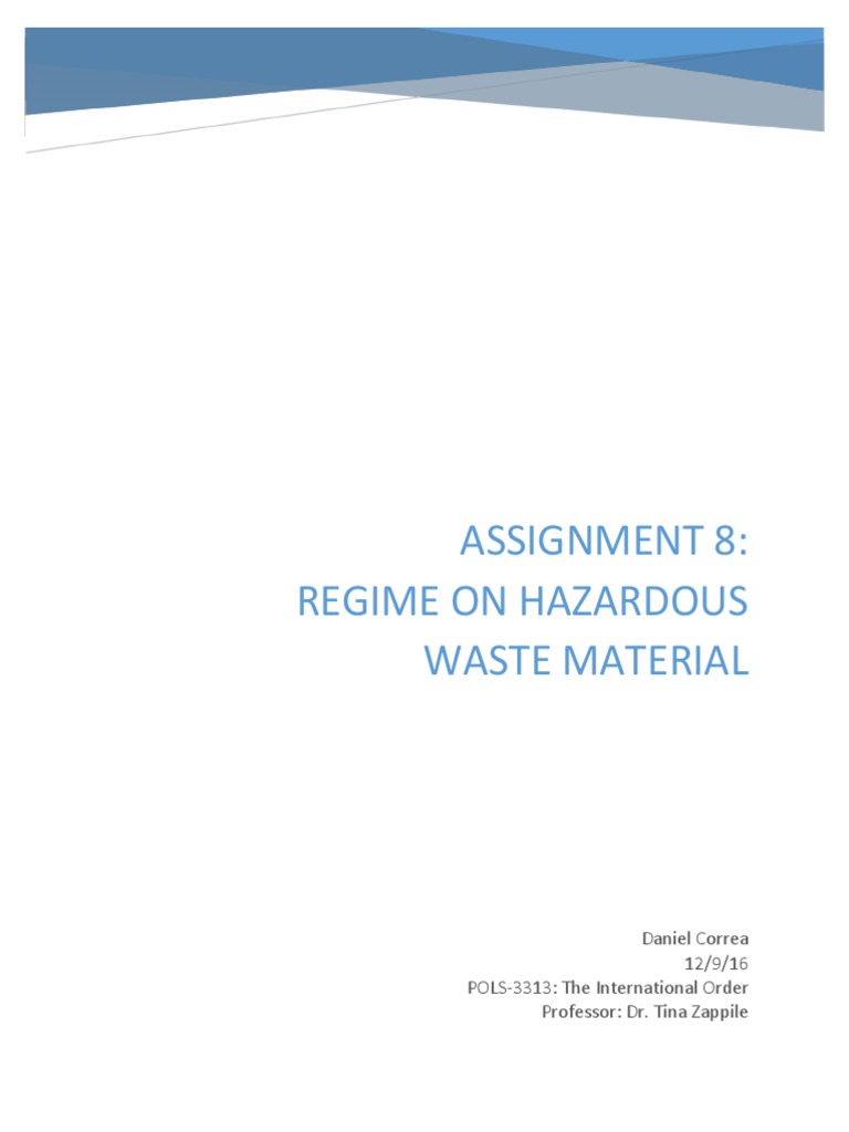 Regime On Hazardous Waste Material | PDF | Hazardous Waste | Resource ...