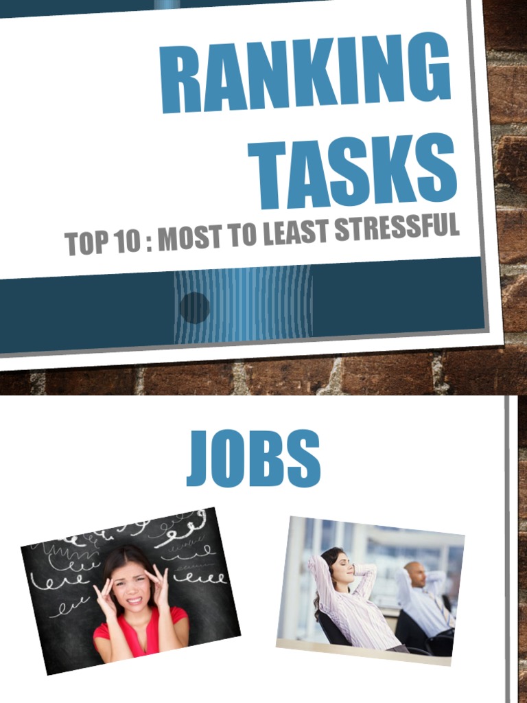 Ranking Tasks: Top 10: Most To Least Stres Sful | PDF