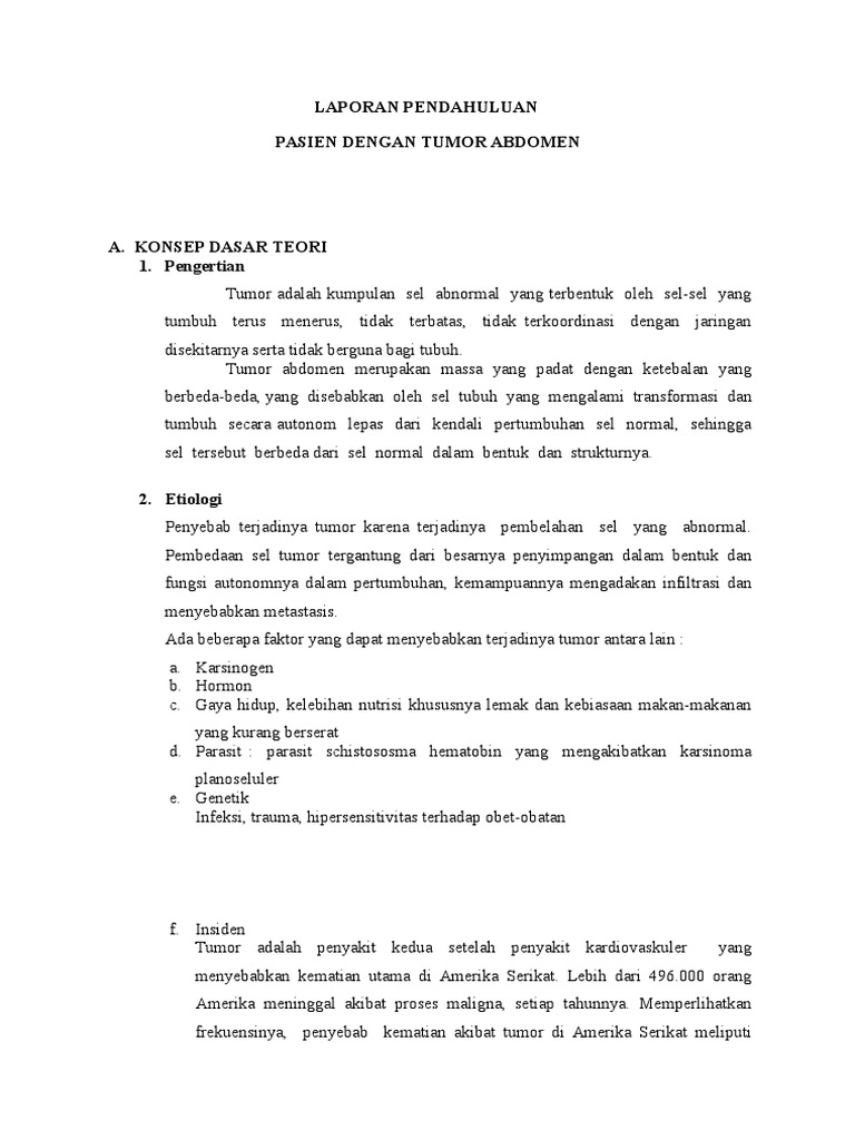 LP Tumor Abdomen | PDF