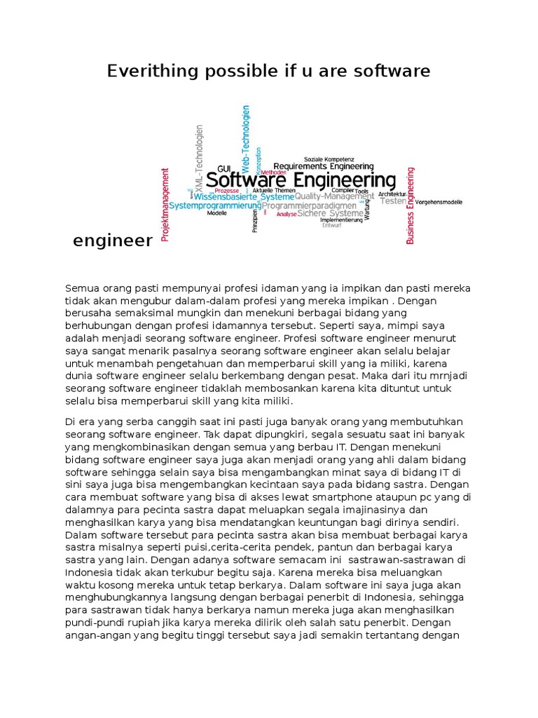 Essay Profesi Idaman (Software Engineer) | PDF