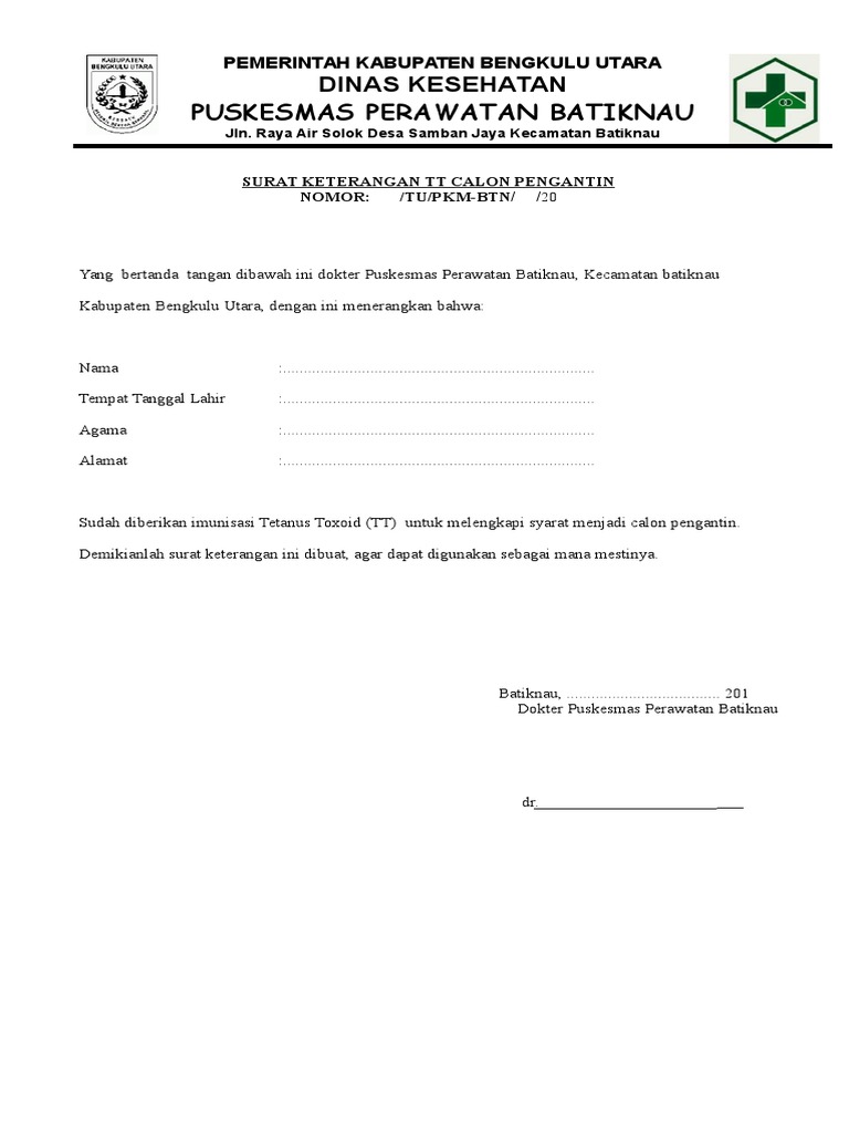 Surat TT Catin | PDF