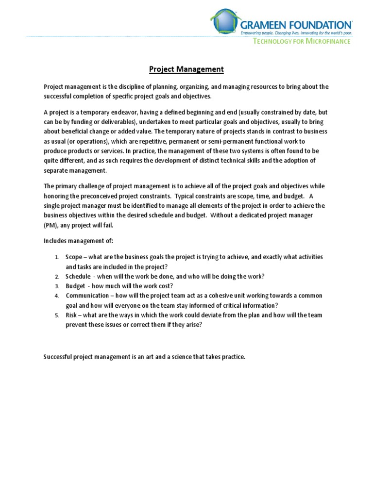 Project Management Overview | PDF | Project Management | Risk Management