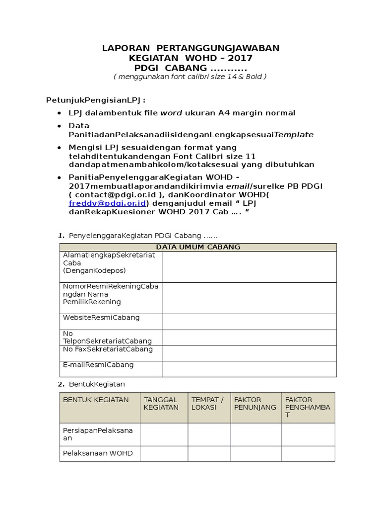 Template LPJ Wohd 2017 | PDF