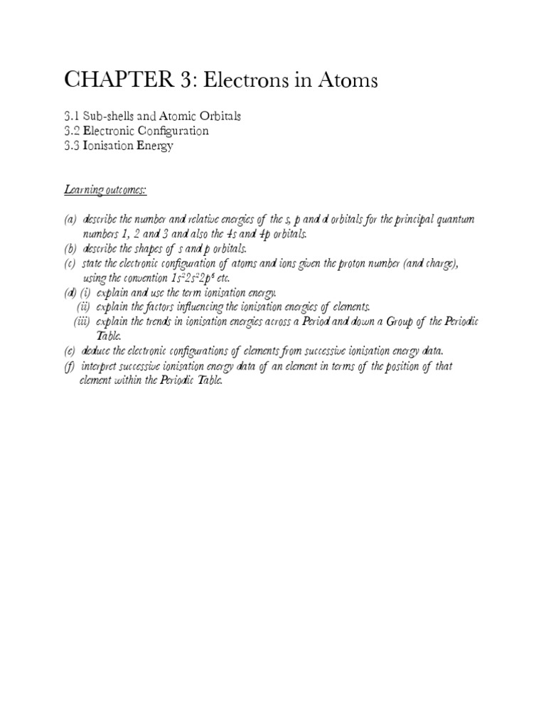 Atomic Structure & Ionisation | PDF | Electron Configuration | Atomic ...