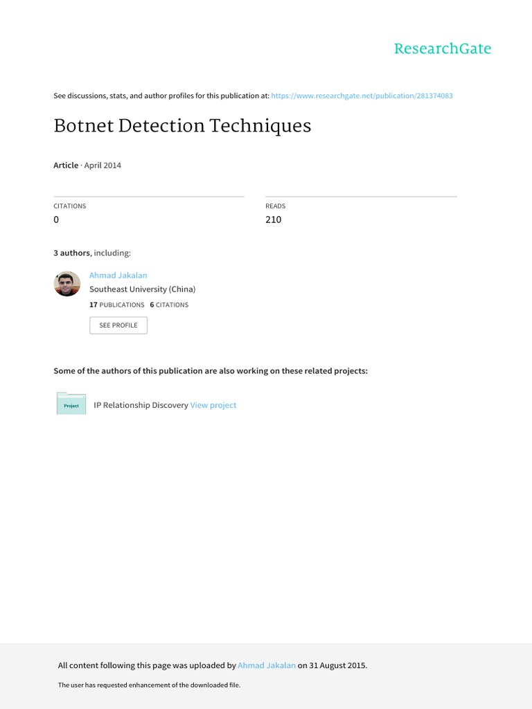Botnet Detection Techniques Pdf Cybercrime Cyberwarfare