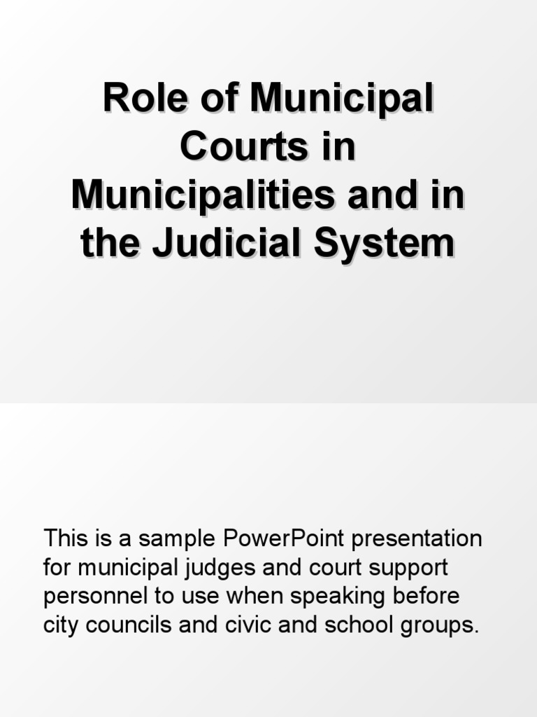 Understanding Municipal Courts' Roles | PDF | State Court (United ...