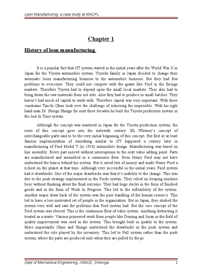 Lean Manufacturing-Case Study at MACPL | PDF | Lean Manufacturing ...