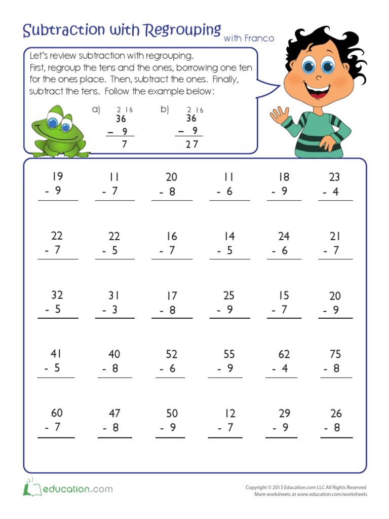 Review Subtraction Regrouping | PDF