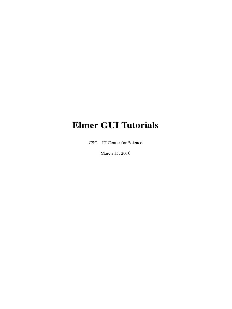 Elmer Tutorials | PDF | Linear Elasticity | Partial Differential Equation