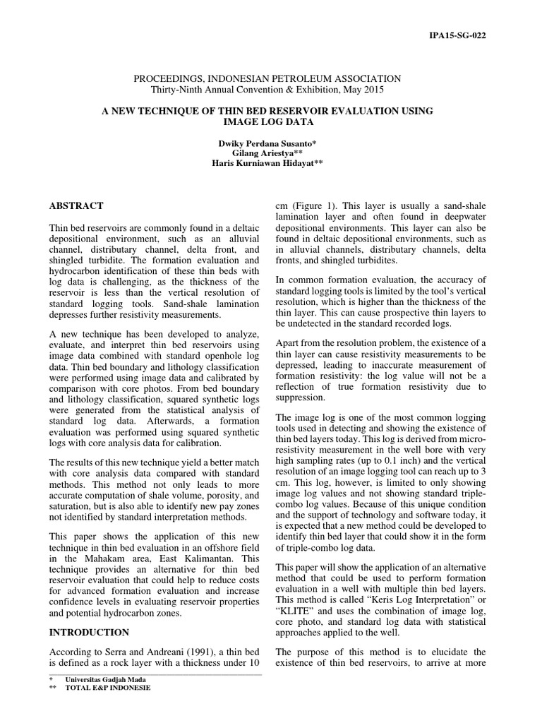 A New Technique for Accurately Evaluating Thin Bed Reservoirs Using ...