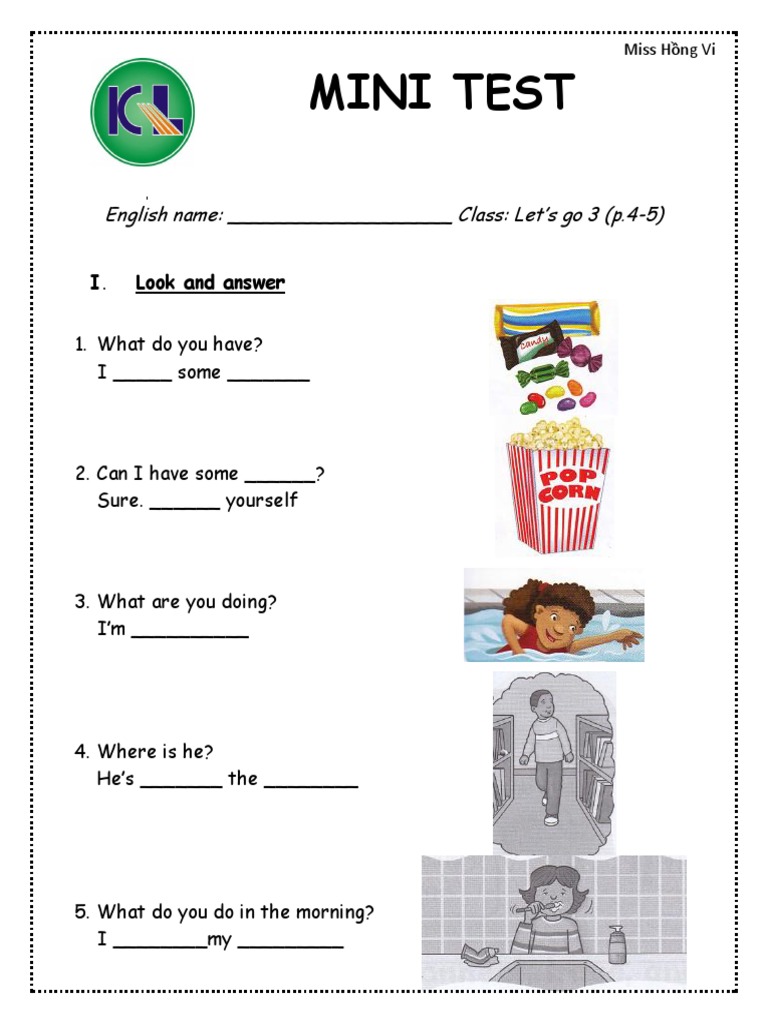 Let's Go 3 - Test (p4-5) | PDF