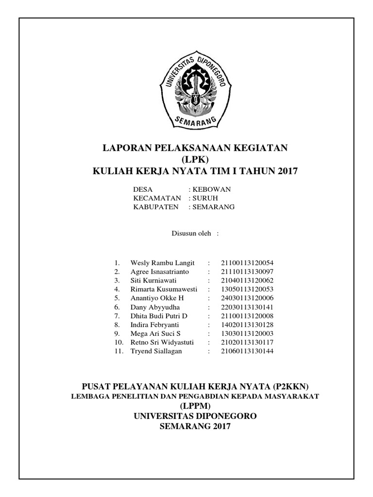 LPK Desa Kebowan | PDF